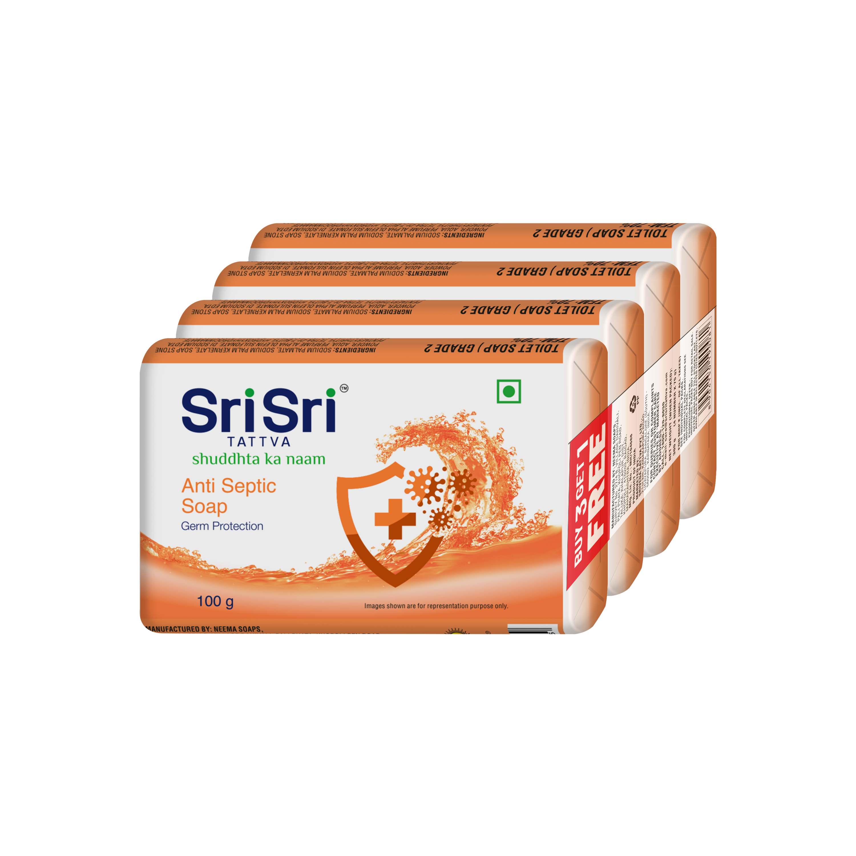 Anti Septic Soap | For Germ Protection | Buy 3 Get 1 Free | 100 g Each ...