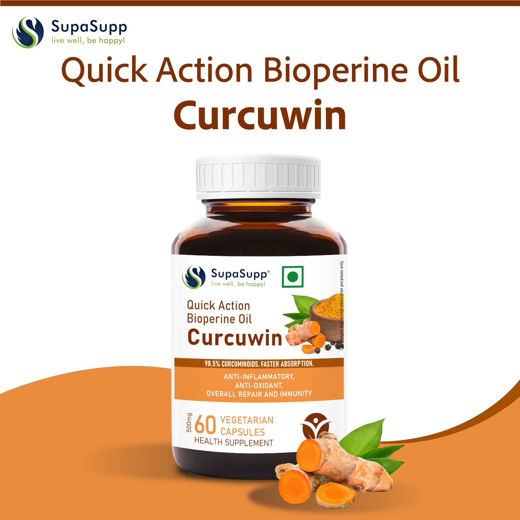 SupaSupp Quick Action Bioperine Oil Curcuwin | Anti-Inflammatory, Anti ...