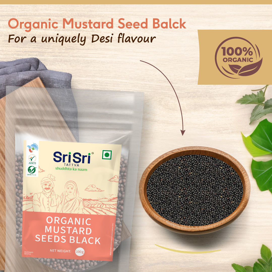 Organic Mustard Seeds Black (Rai), 100 g – Sri Sri Tattva