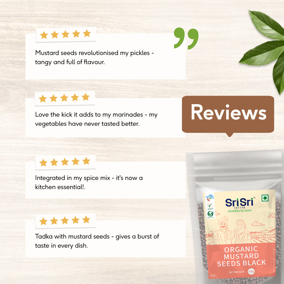 Organic Mustard Seeds Black (Rai), 100 g – Sri Sri Tattva