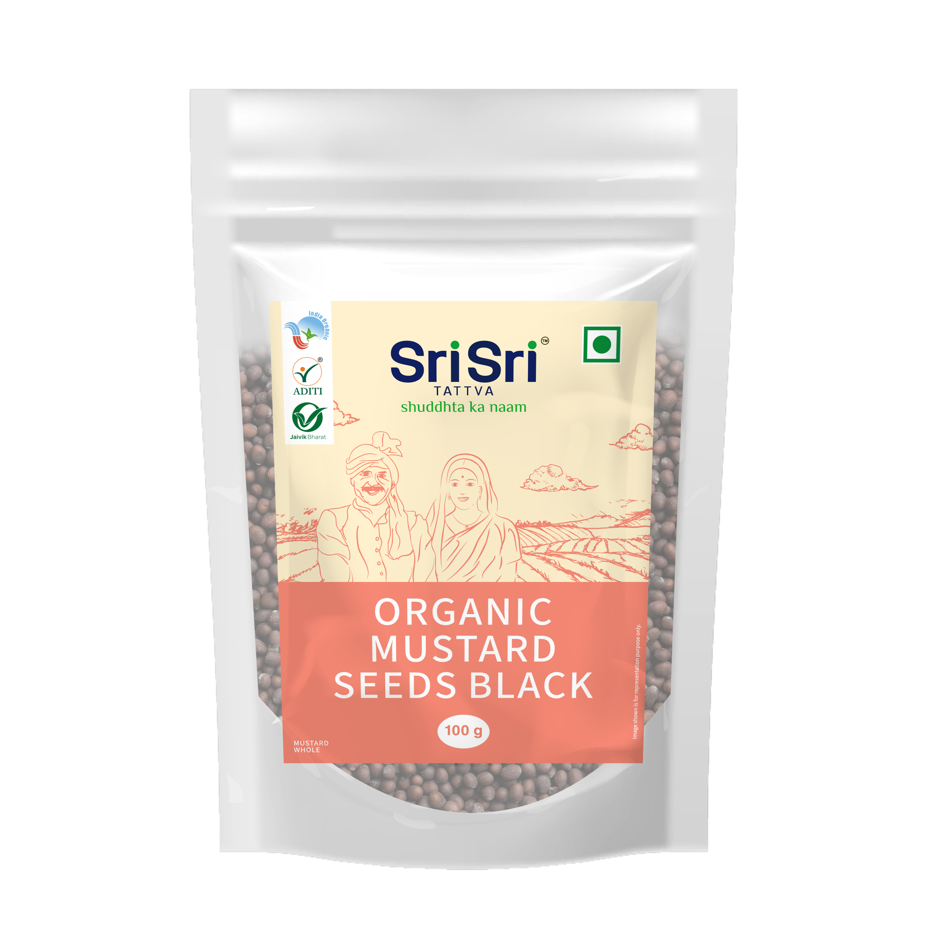 Organic Mustard Seeds Black (Rai), 100 g – Sri Sri Tattva
