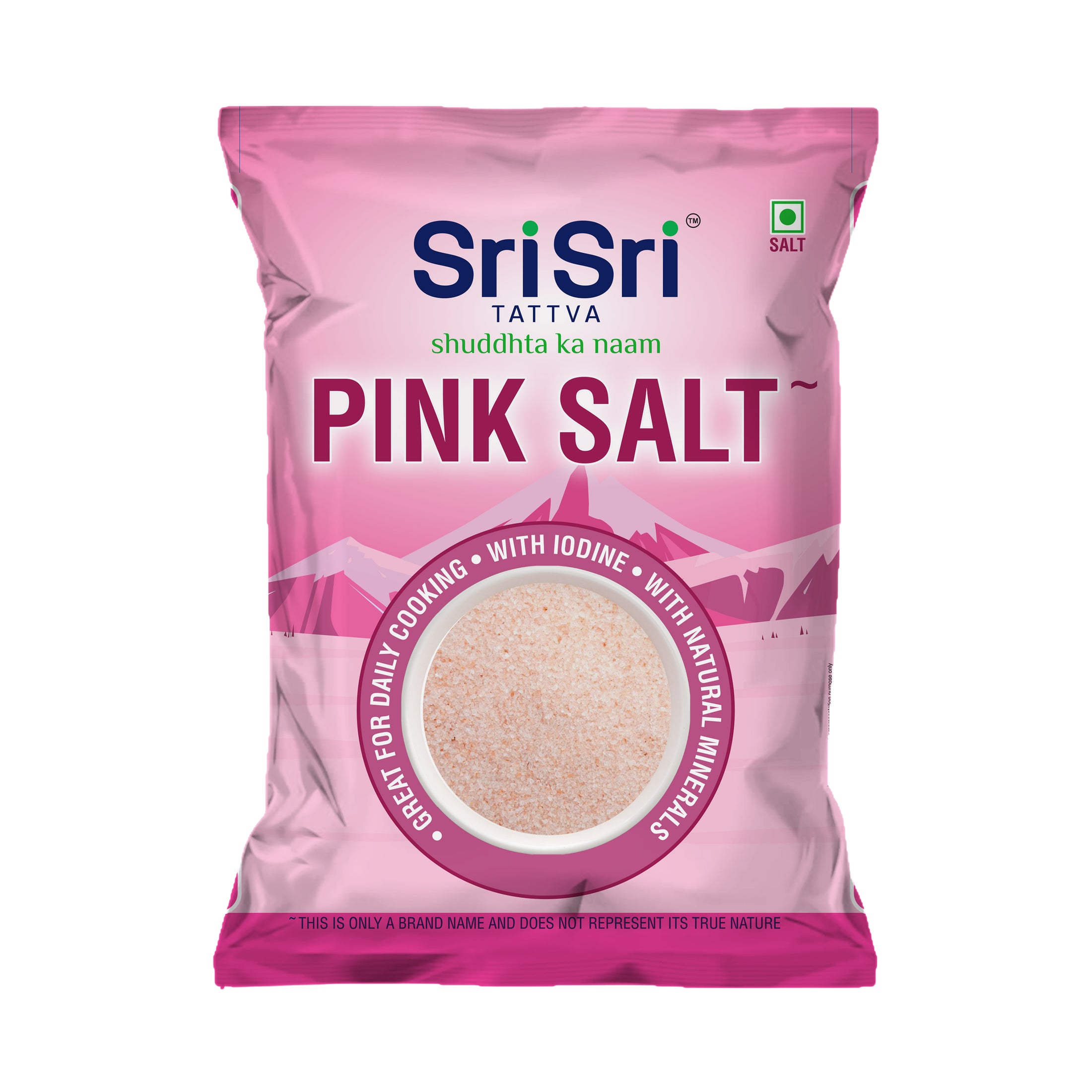 Sri Sri Tattva Pink Salt with Iodine | Rock Salt (Sendha Namak) | With