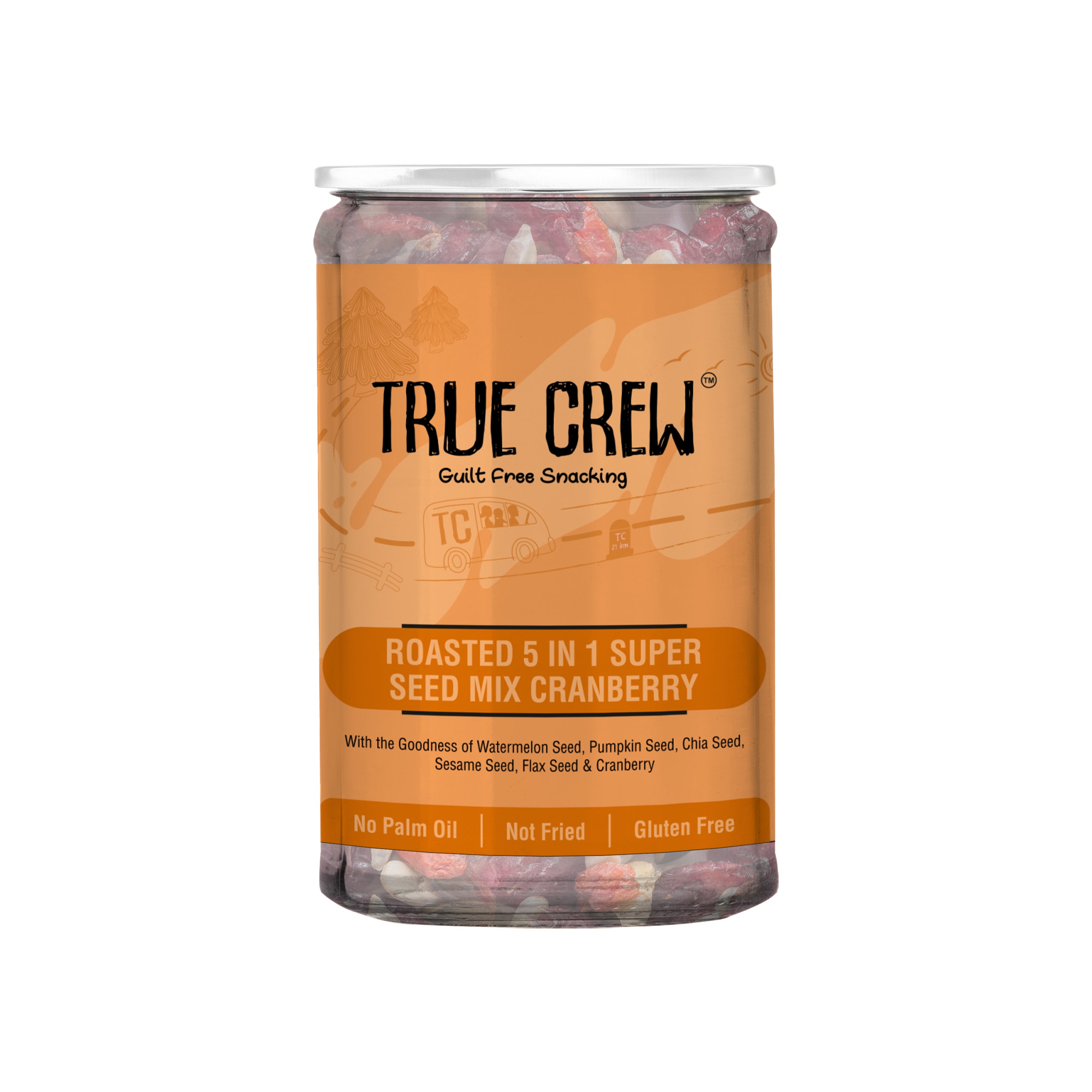 TRUE CREW Roasted 5 in 1 Super Seed mix cranberry Bottle – Sri Sri Tattva