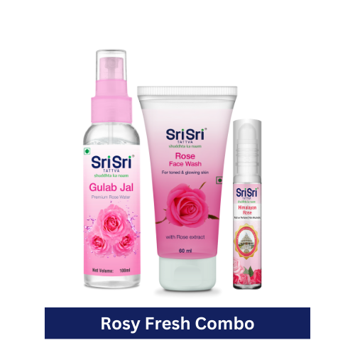Rosy Fresh Combo (Rose Face Wash, Rose Water & Rose Roll On) – Sri Sri ...