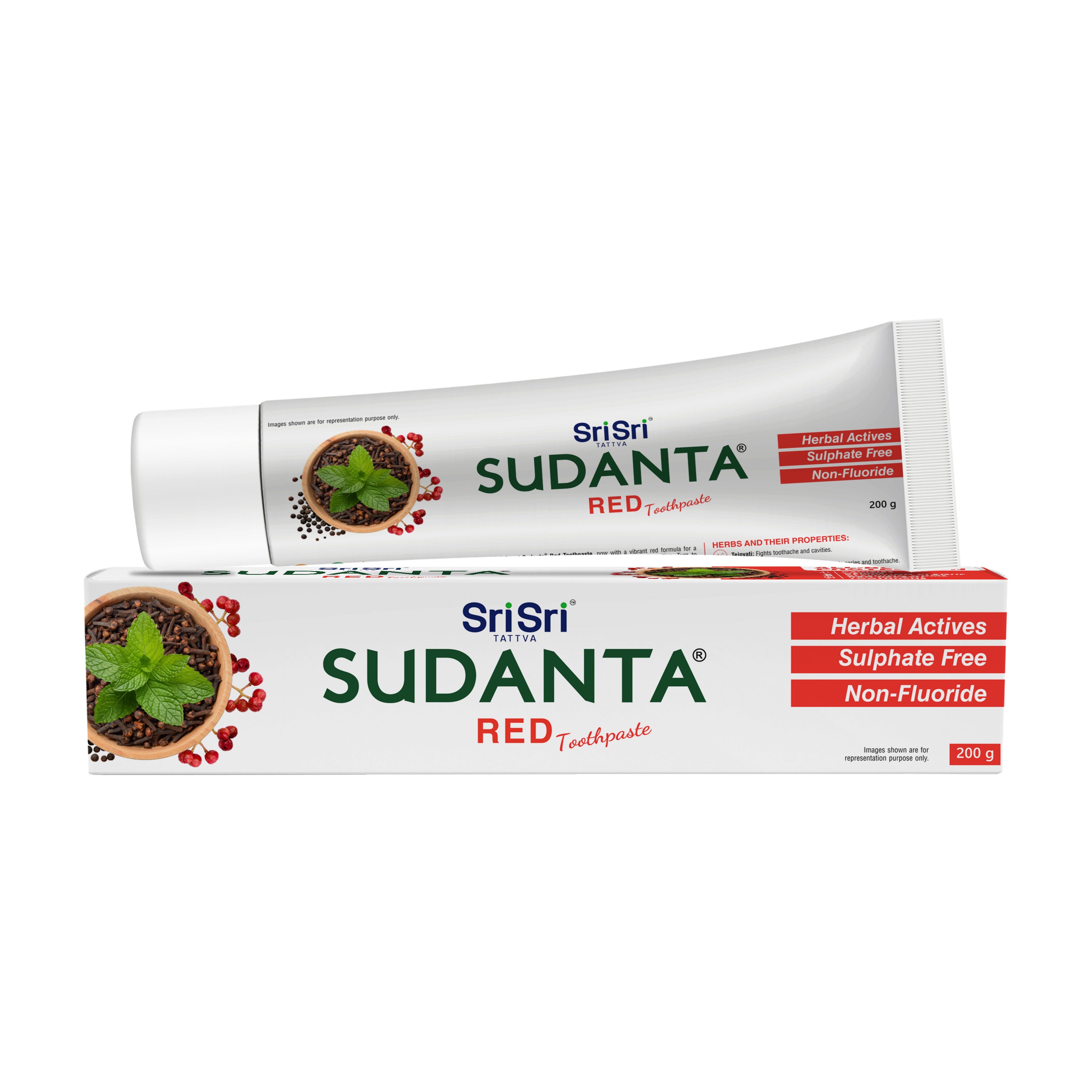 Sudanta Red Toothpaste - Non - Fluoride - 100% Vegetarian, 200 g – Sri ...