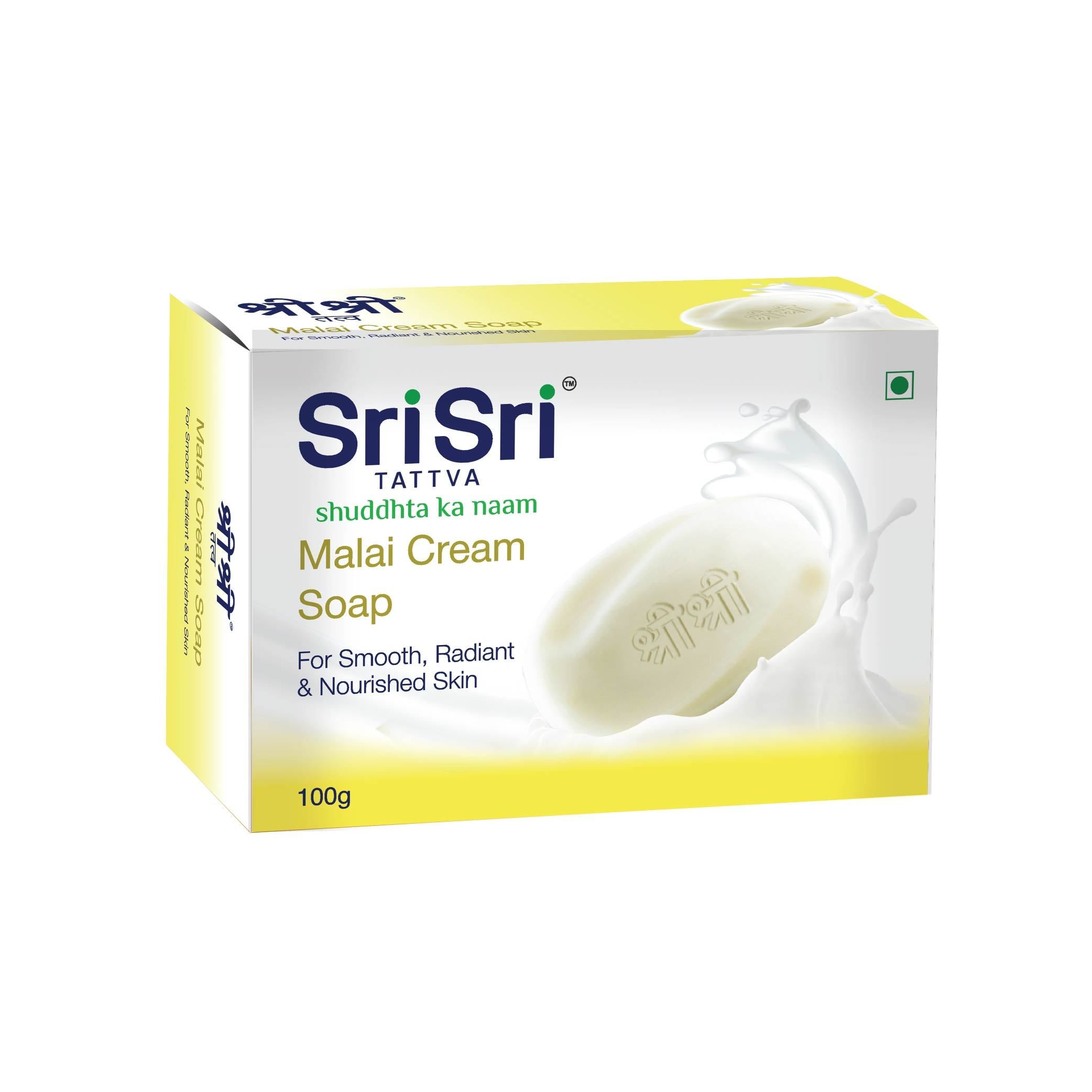 Malai Cream Soap - Relaxes, Refreshes & Rejuvenates- 100g – Sri Sri Tattva