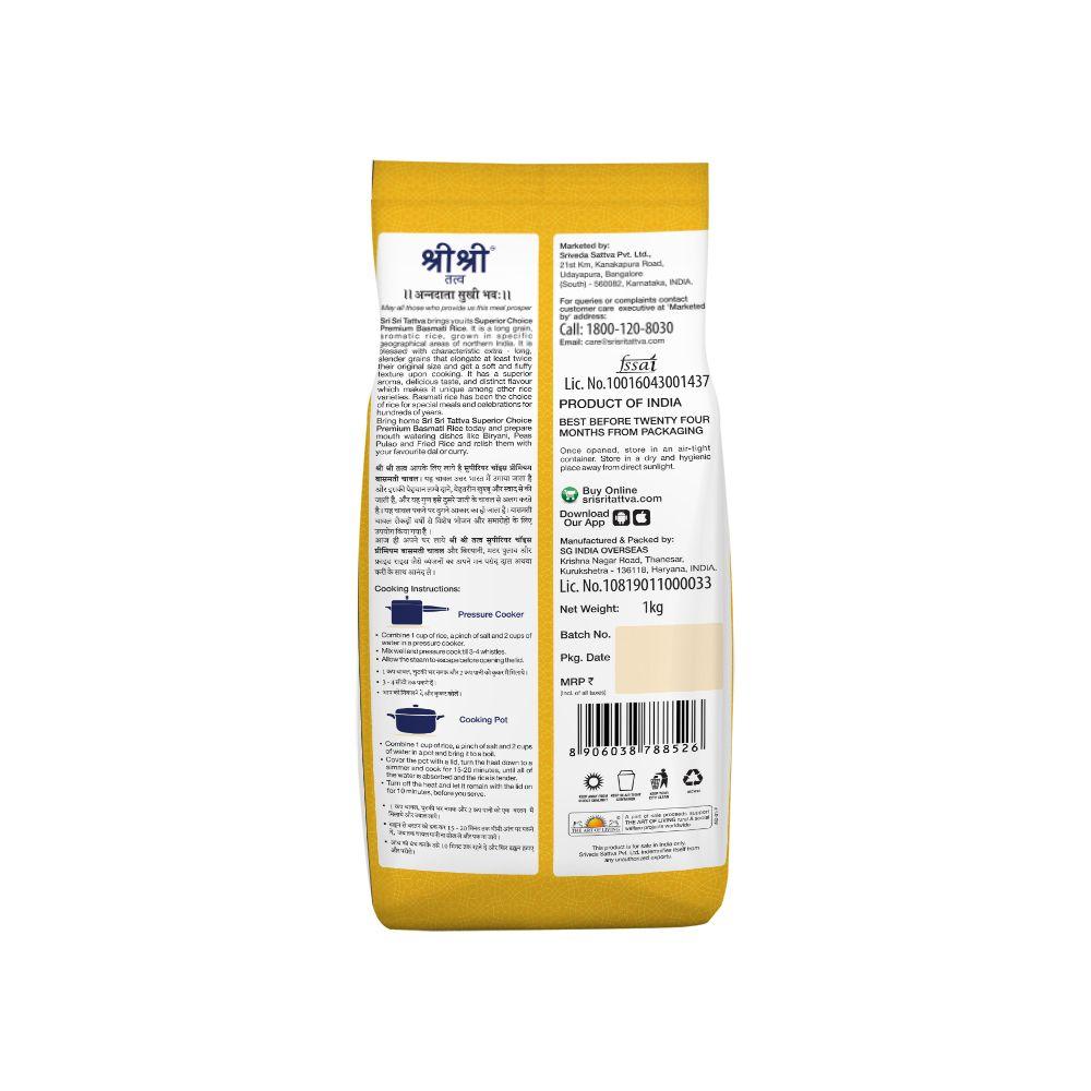 Superior Choice Basmati Rice 1kg – Sri Sri Tattva